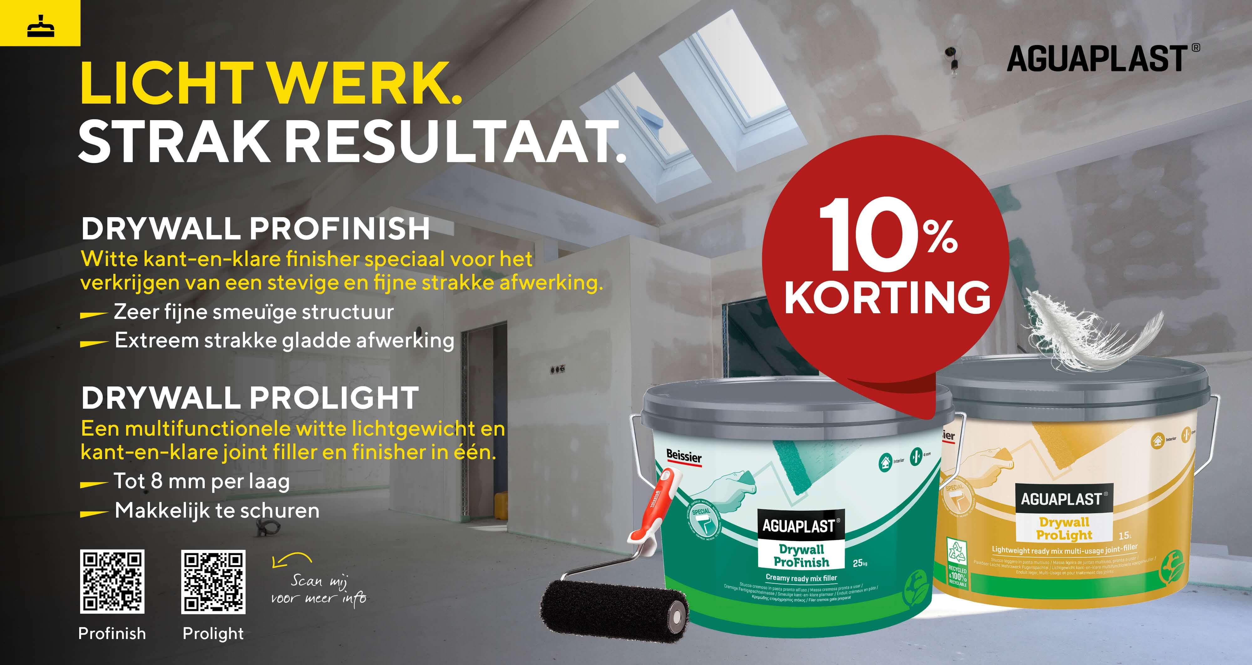 10% korting op Aguaplast Drywall ProLight & ProFinish GH | Vistapaint | Speciaal voor professionals